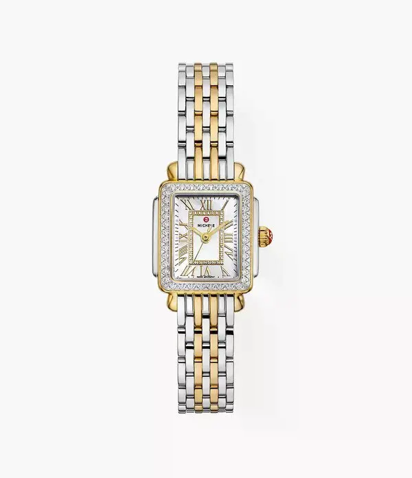 Michele Deco Madison Mini Diamond Two-tone Watch - 18k 2-tone Gold-plated
