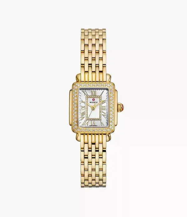Michele Deco Madison Mini Diamond Watch - 18k Gold-plated