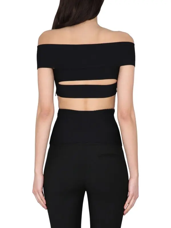 Alexander McQueen Cut Out Top - Black