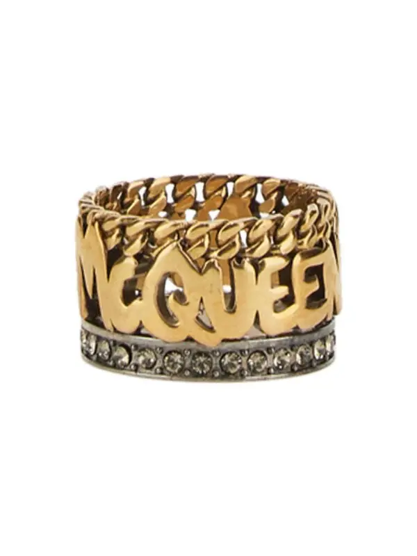 Alexander McQueen Graffiti Ring - Gold