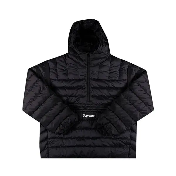 Supreme Micro Down Half Zip Hooded Pullover - Black