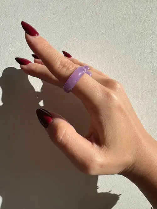 SEREE Serene Lilac Jade Ring - Purple