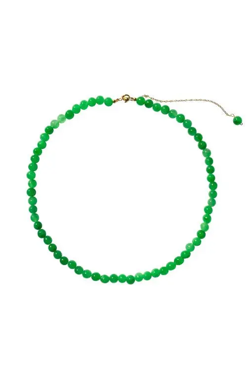 SEREE Lime Jade Beaded Necklace - Green