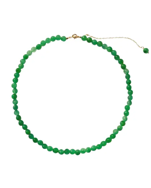 SEREE Lime Jade Beaded Necklace - Green