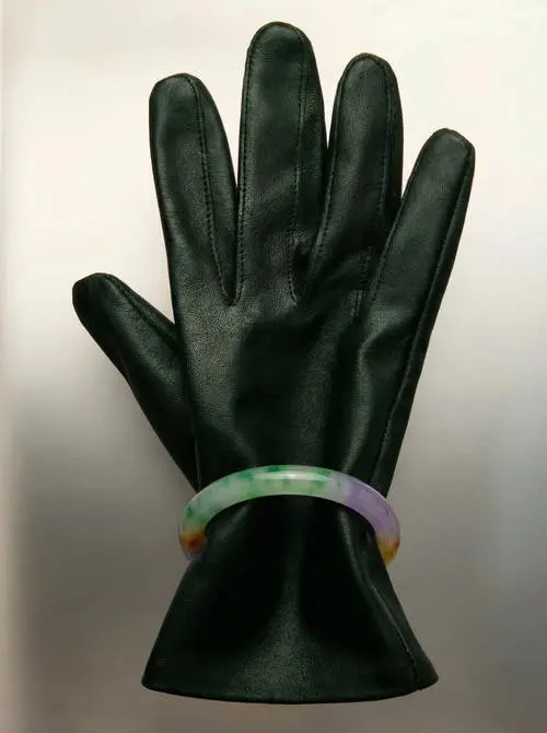 SEREE Lavender Field Jade Stone Bangle - Multicolor