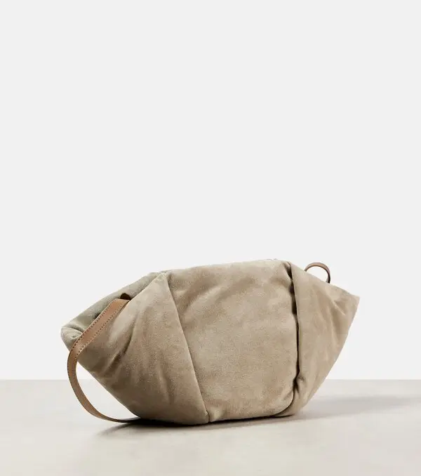Brunello Cucinelli Fold-over Suede Clutch - Green