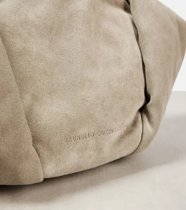 Brunello Cucinelli Fold-over Suede Clutch - Green