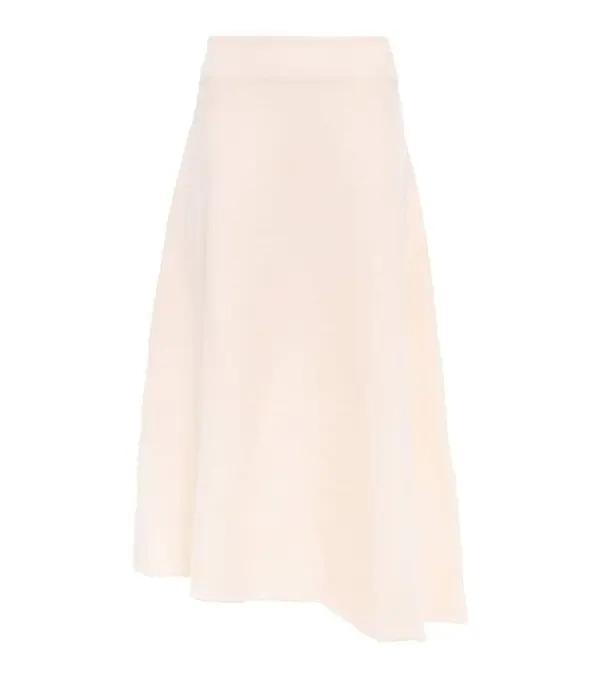 JIL SANDER High-rise Virgin Wool Midi Skirt