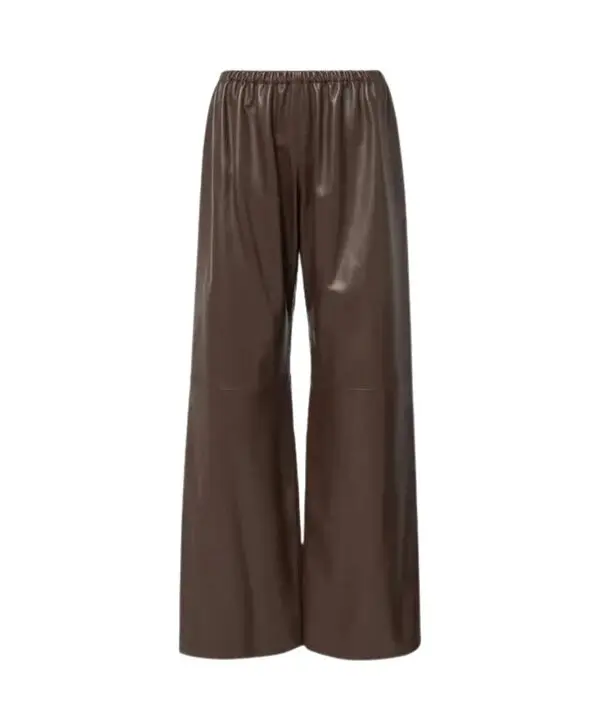 Nour Hammour Olan Wide-leg Leather Pants