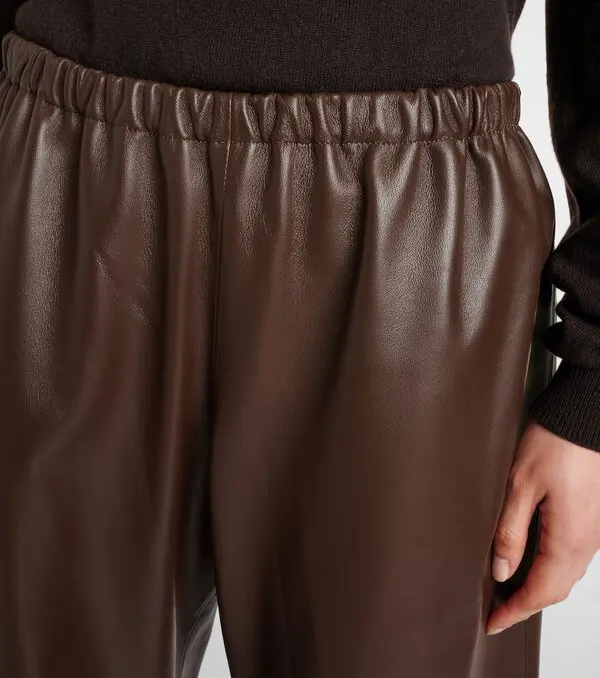 Nour Hammour Olan Wide-leg Leather Pants
