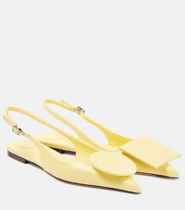 Jacquemus Les Slingbacks Duelo Leather Ballet Flats - Yellow