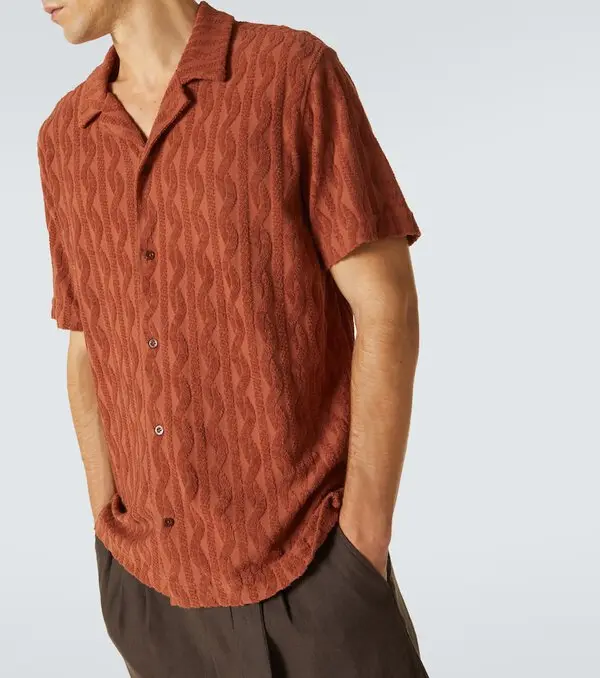 Frescobol Carioca Roberto Cotton Bowling Shirt - Brown