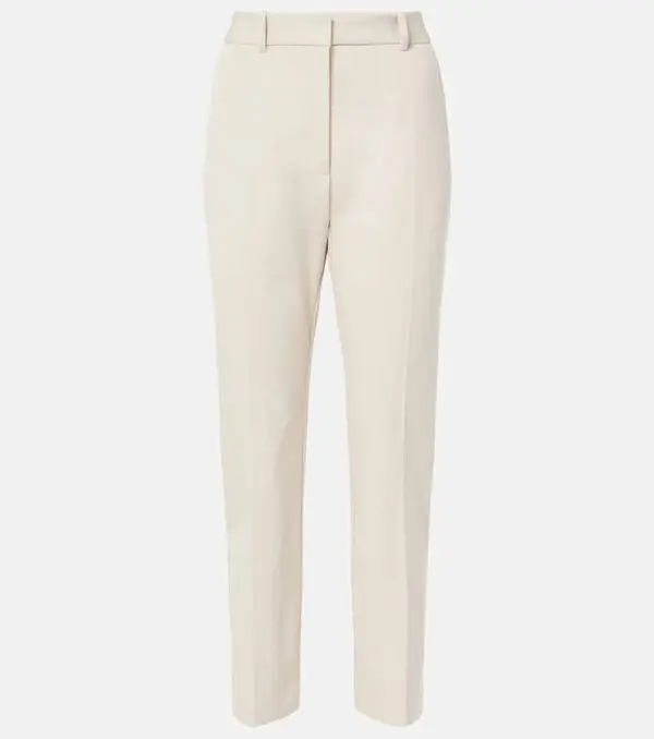 JOSEPH Coleman Cropped Gabardine Slim Pants - Blue