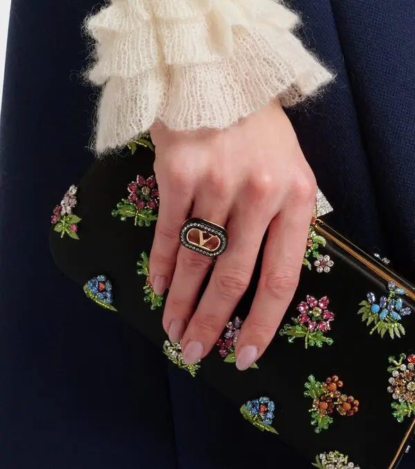 Valentino Garavani Vlogo Embellished Ring