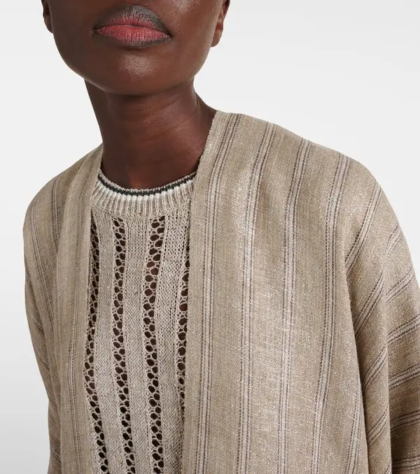 Brunello Cucinelli Linen-blend Poncho