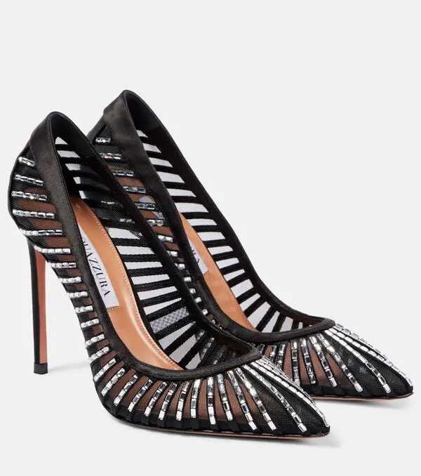 AQUAZZURA Passions Crystal 105 Pumps - Black
