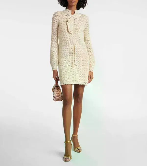 Valentino Garavani Open-knit Cotton Minidress