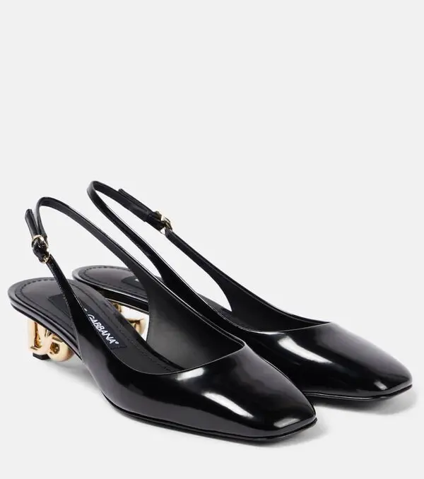 Dolce & Gabbana Jackie Dg 40 Patent Leather Slingback Pumps - Black