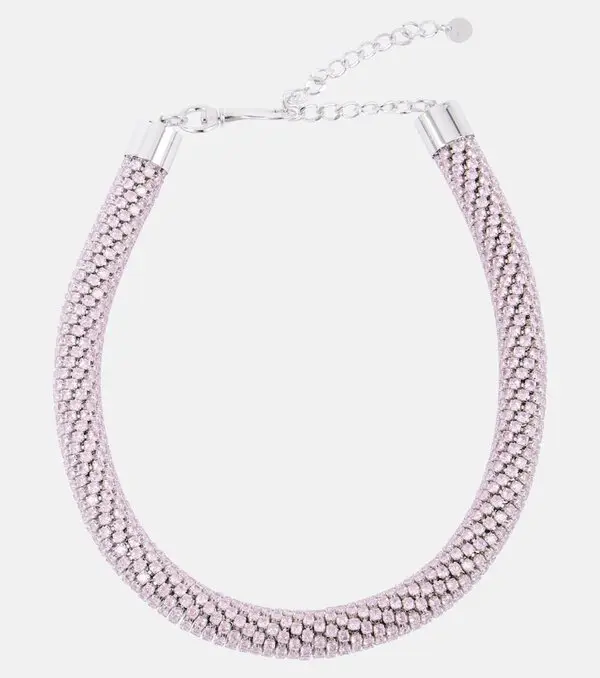 SELF-PORTRAIT Crystal-embellished Choker - Pink