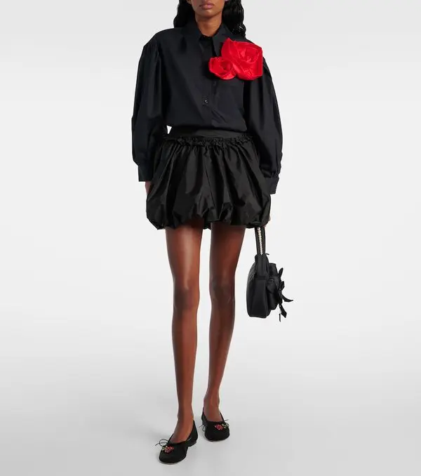 Simone Rocha Gathered Taffeta Miniskirt