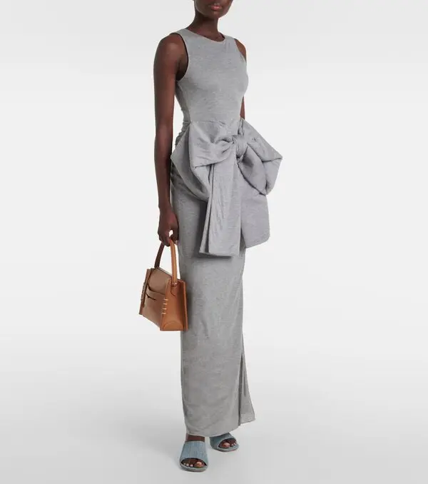 grey bow dress Zara Strapless Pearl Grey/Silver Satin Dress with Bow by ZARA