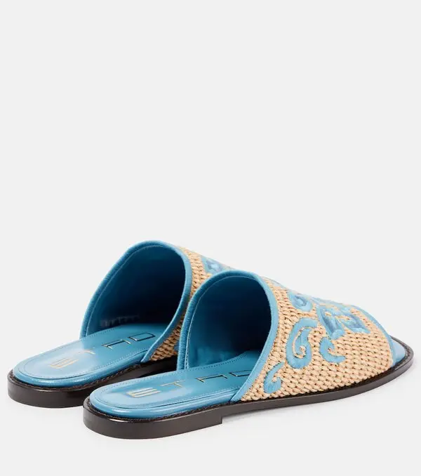Etro Leather Espadrille Slides