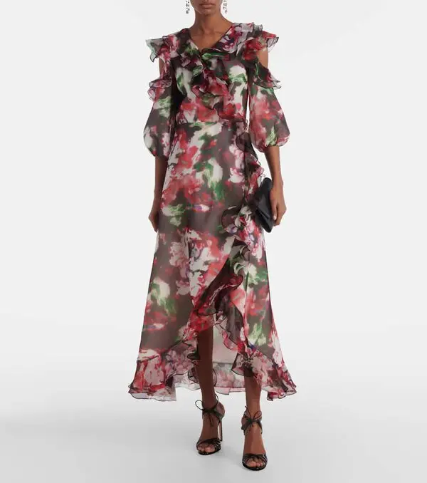 Costarellos Aria Ruffled Maxi Dress