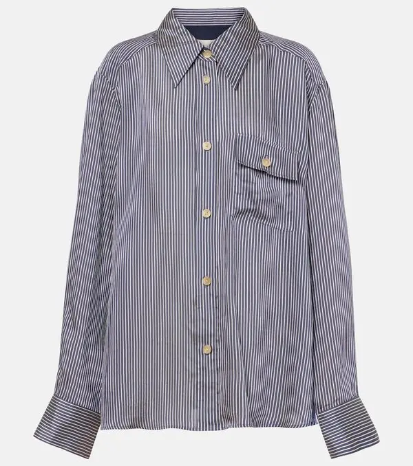 Khaite Yatty Striped Shirt - Blue
