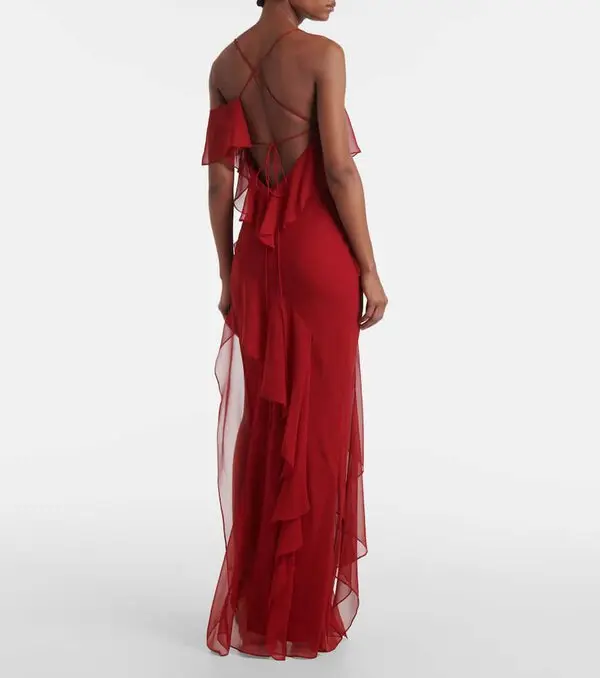 THE SEI Ruffled Silk Chiffon Gown