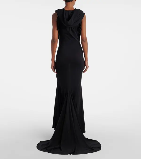 Magda Butrym Hooded Silk-blend Jersey Maxi Dress