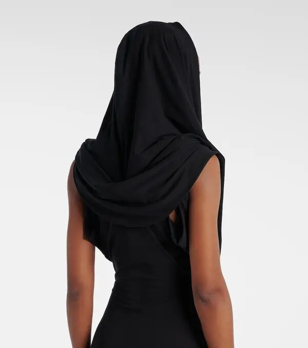 Magda Butrym Hooded Silk-blend Jersey Maxi Dress