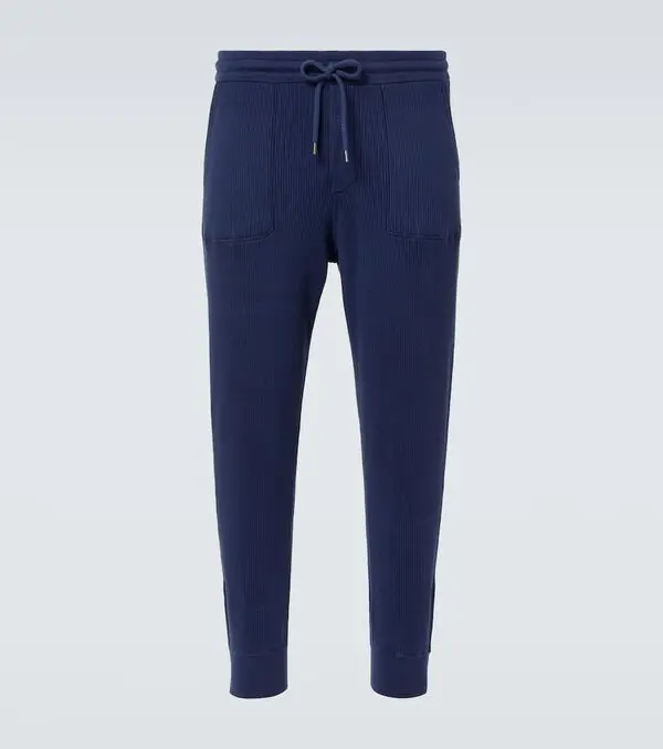 Brunello Cucinelli Cotton Jersey Sweatpants - Blue