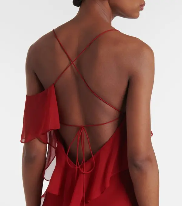 THE SEI Ruffled Silk Chiffon Gown