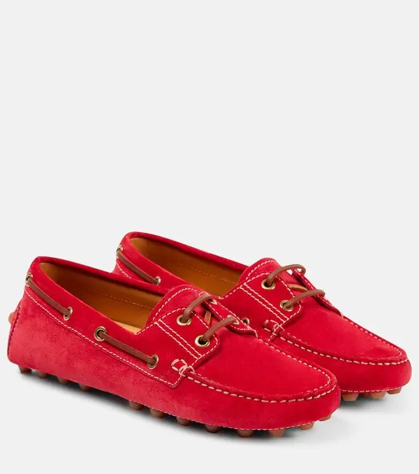 TOD'S Gommino Bubble Suede Boat Shoes