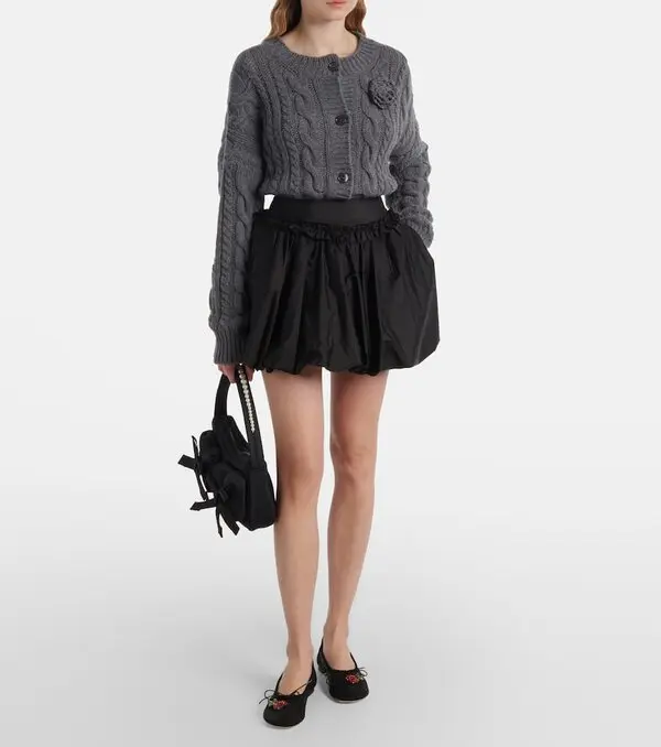 Simone Rocha Gathered Taffeta Miniskirt