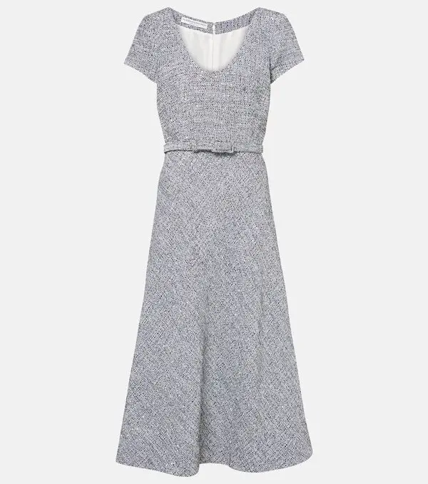 Alessandra Rich Sequined Tweed Midi Dress