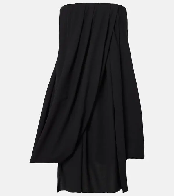 JW Anderson Draped Off-shoulder Wool-blend Bustier Dress