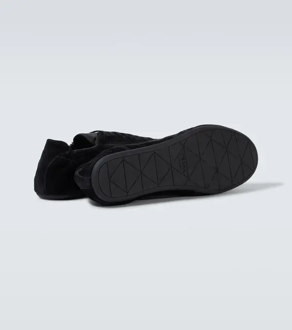 Prada Collapse Re-nylon And Suede Sneakers - Black