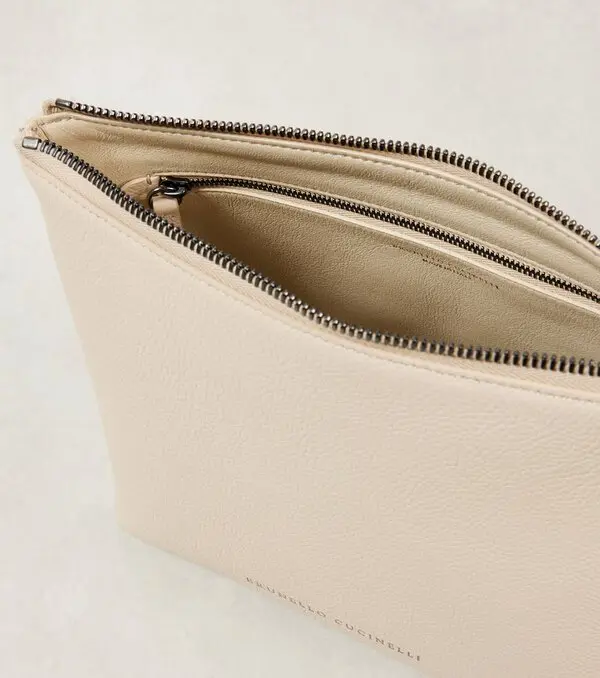 Brunello Cucinelli Small Leather Clutch - White