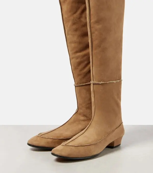 THE ROW Suede Over-the-knee Boots - Brown