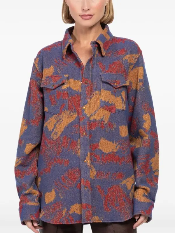 GOD'S TRUE CASHMERE Patterned Cashmere Shirt
