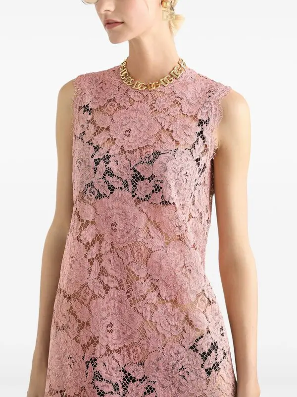 Dolce & Gabbana Lace Mini Dress - Pink