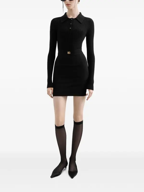 Dolce & Gabbana Ribbed-knit Polo Shirt