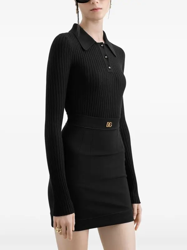 Dolce & Gabbana Ribbed-knit Polo Shirt