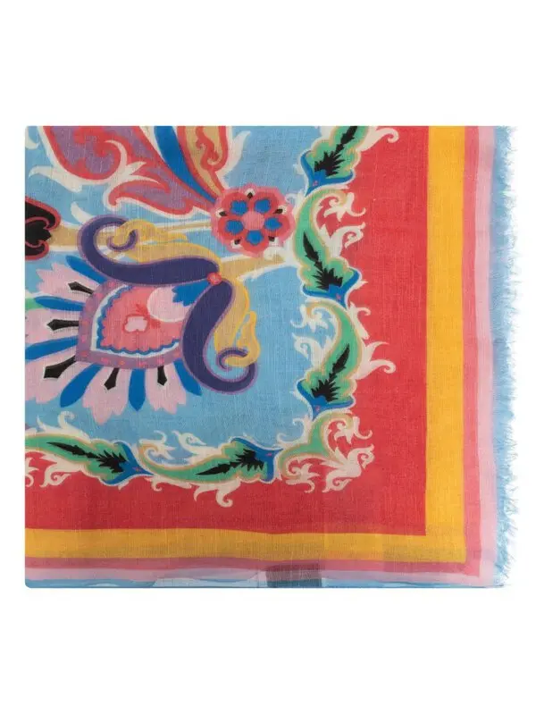 Etro Paisley-print Scarf - Blue