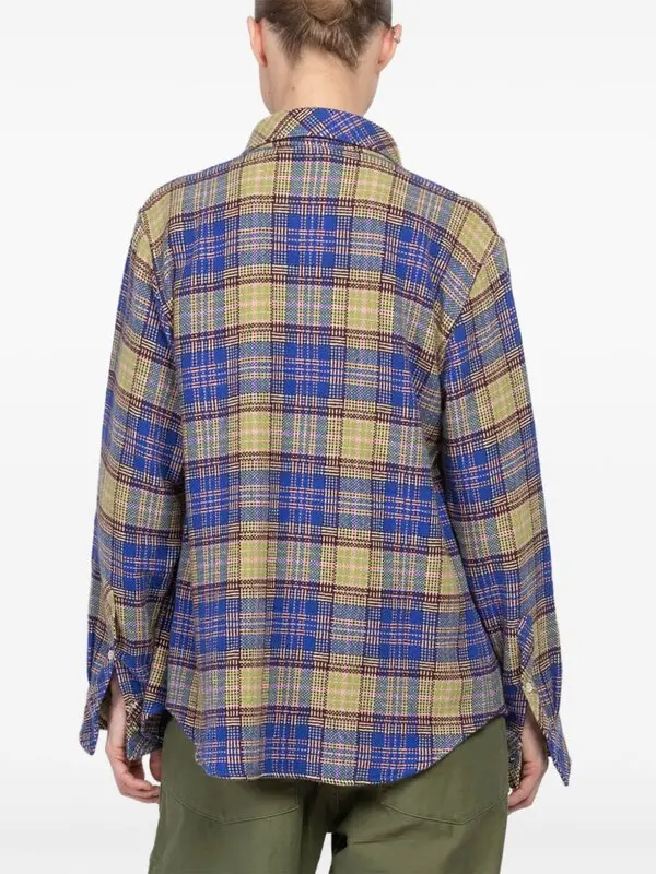 GOD'S TRUE CASHMERE Check-print Cashmere Overshirt - Blue