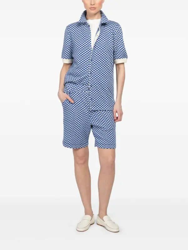 GOD'S TRUE CASHMERE Dot Knit Shirt - Blue