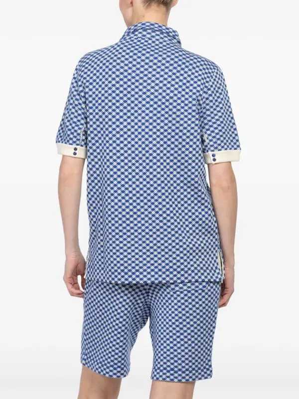 GOD'S TRUE CASHMERE Dot Knit Shirt - Blue