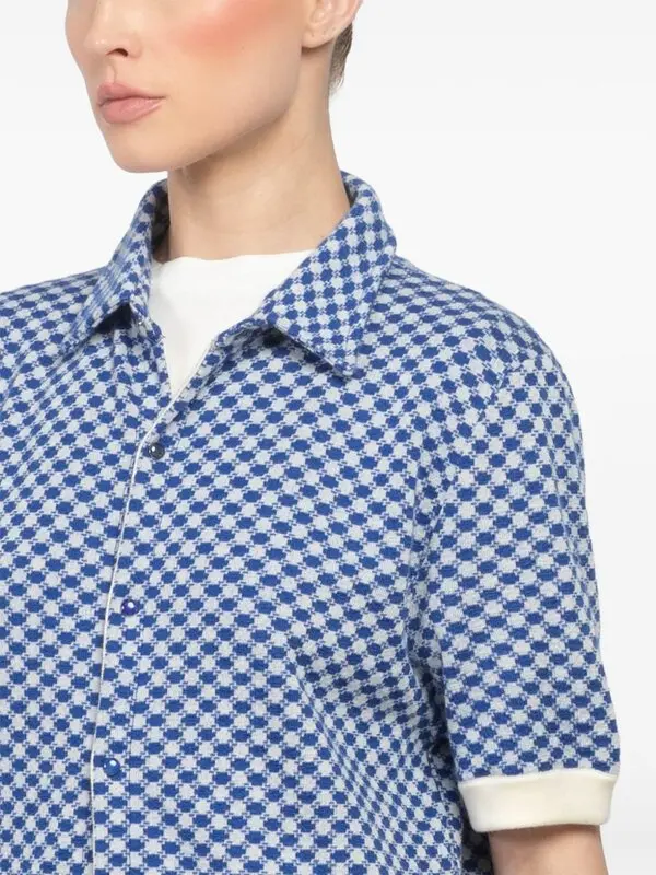 GOD'S TRUE CASHMERE Dot Knit Shirt - Blue