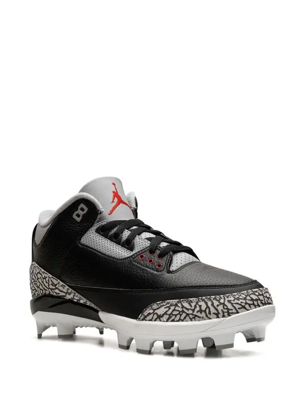 JORDAN Air 3 Retro Cleats - Black